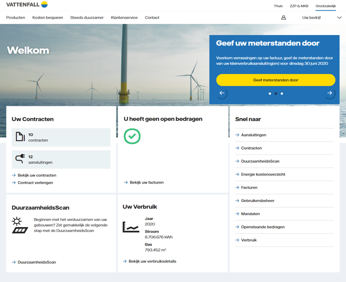 Grootzakelijk contact | Vattenfall Grootzakelijk